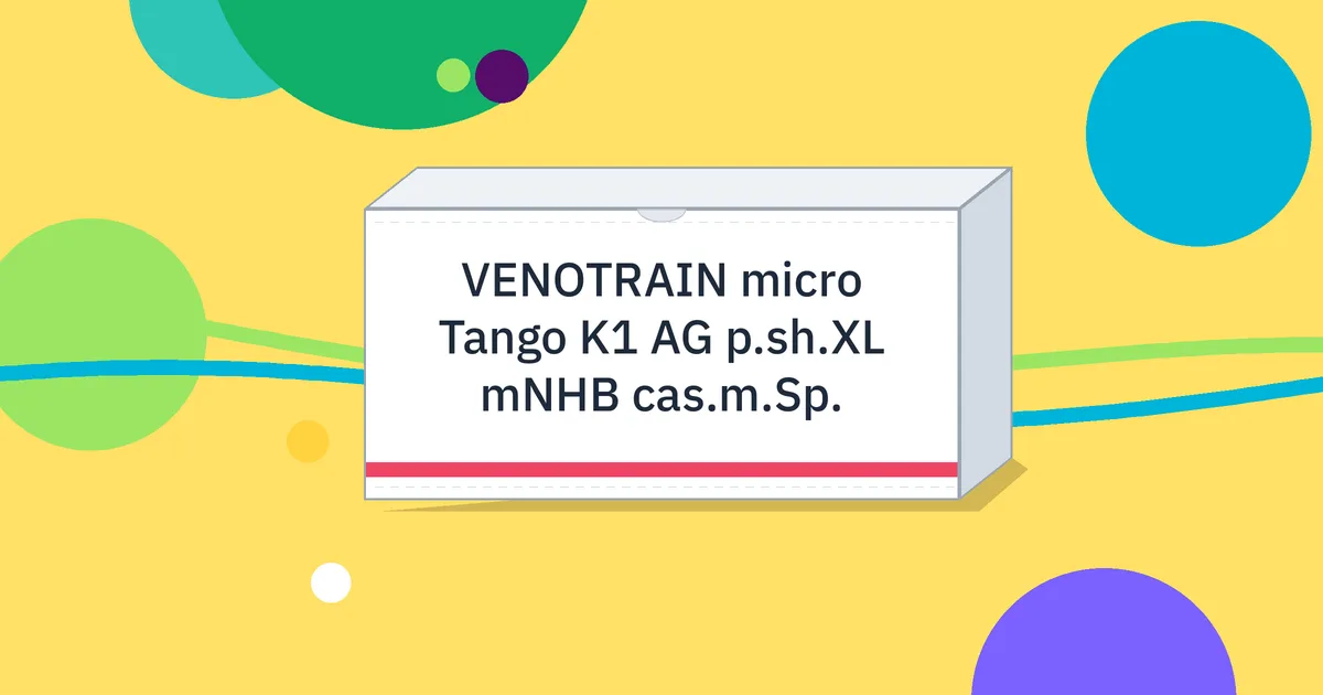 Symbolbild: Packung mit der Aufschrift VENOTRAIN micro Tango K1 AG p.sh.XL mNHB cas.m.Sp. (PZN 20763651) – Verfügbarkeit und Bezug in Apotheken in Frankfurt am Main