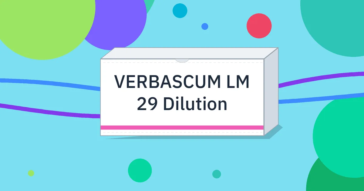 Symbolbild: Packung mit der Aufschrift VERBASCUM LM 29 Dilution (PZN 13266567) – Verfügbarkeit und Bezug in Apotheken in Frankfurt am Main