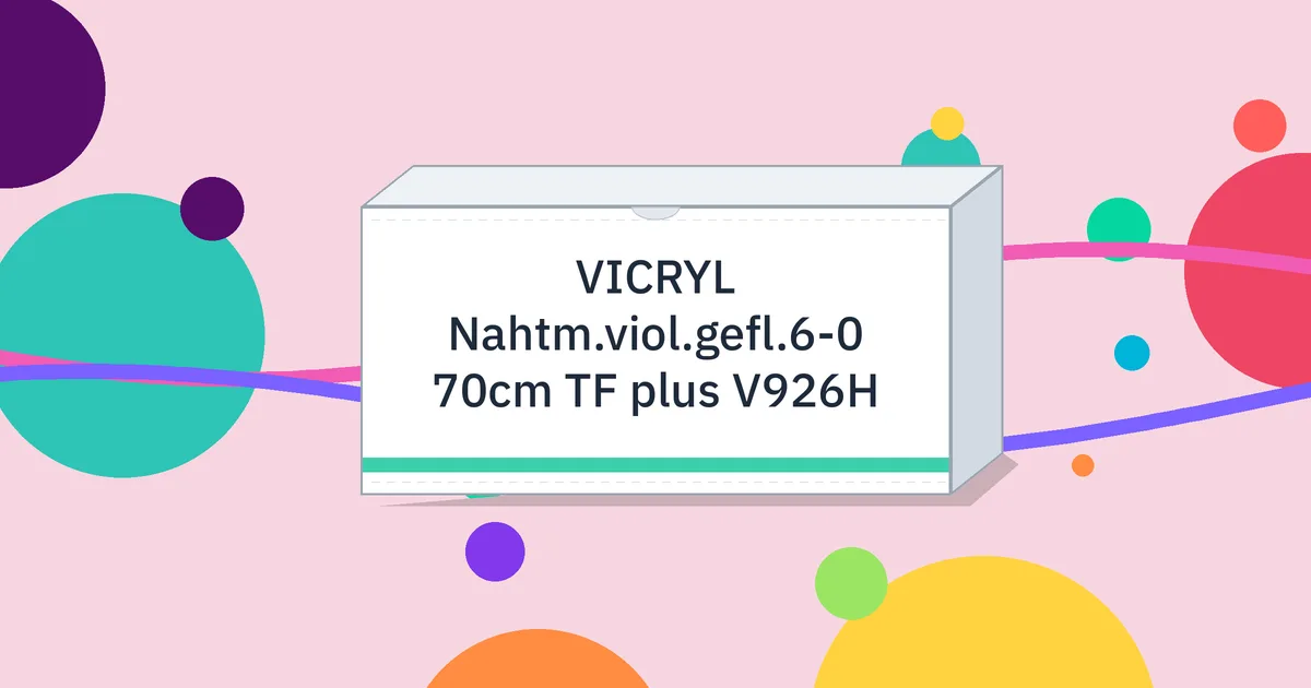 Symbolbild: Packung mit der Aufschrift VICRYL Nahtm.viol.gefl.6-0 70cm TF plus V926H (PZN 16257965) – Verfügbarkeit und Bezug in Apotheken in Frankfurt am Main