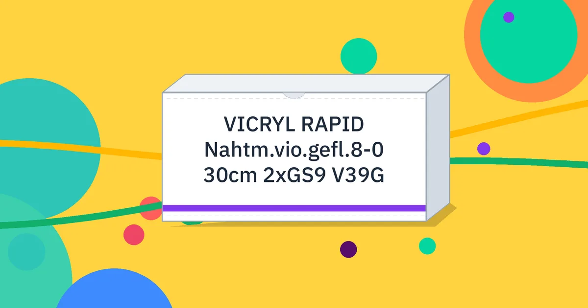 Symbolbild: Packung mit der Aufschrift VICRYL RAPID Nahtm.vio.gefl.8-0 30cm 2xGS9 V39G (PZN 20891308) – Verfügbarkeit und Bezug in Apotheken in Frankfurt am Main