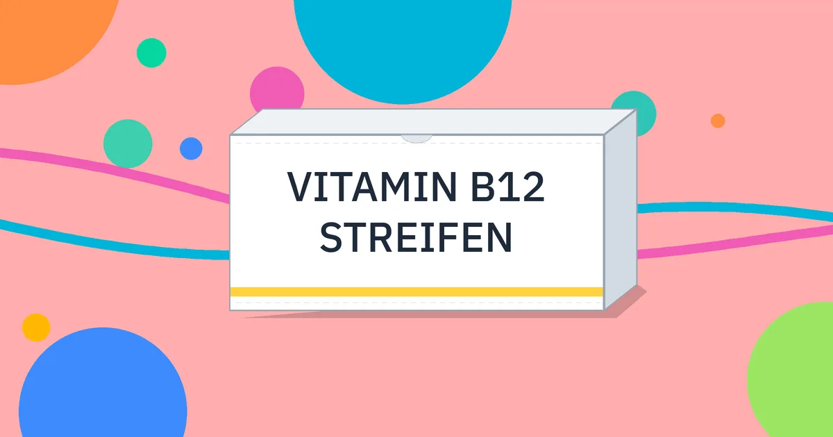 Symbolbild: Packung mit der Aufschrift VITAMIN B12 STREIFEN (PZN 20135340) – Verfügbarkeit und Bezug in Apotheken in Frankfurt am Main