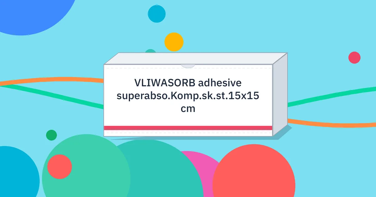 Symbolbild: Packung mit der Aufschrift VLIWASORB adhesive superabso.Komp.sk.st.15x15 cm (PZN 09245795) – Verfügbarkeit und Bezug in Apotheken in Frankfurt am Main