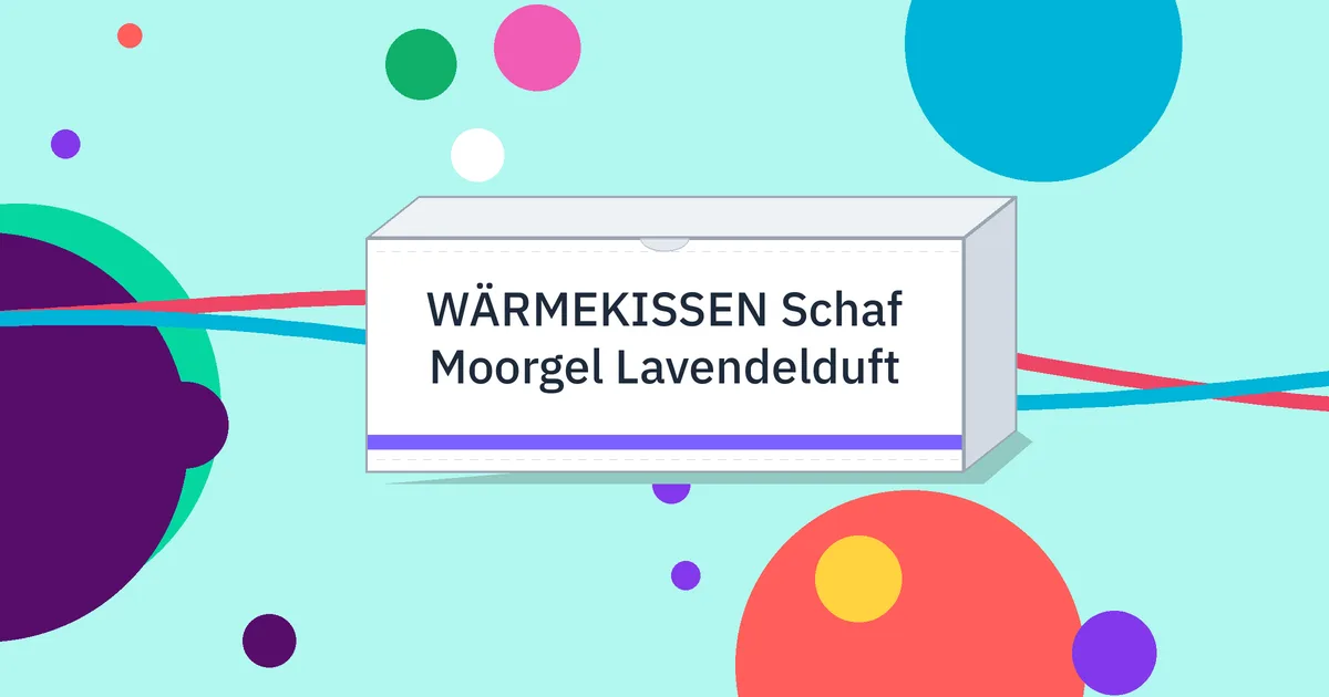 Symbolbild: Packung mit der Aufschrift WÄRMEKISSEN Schaf Moorgel Lavendelduft (PZN 08881075) – Verfügbarkeit und Bezug in Apotheken in Frankfurt am Main
