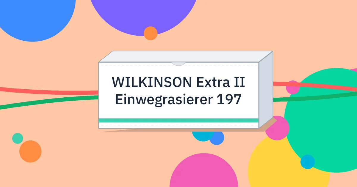 Symbolbild: Packung mit der Aufschrift WILKINSON Extra II Einwegrasierer 197 (PZN 08497483) – Verfügbarkeit und Bezug in Apotheken in Frankfurt am Main