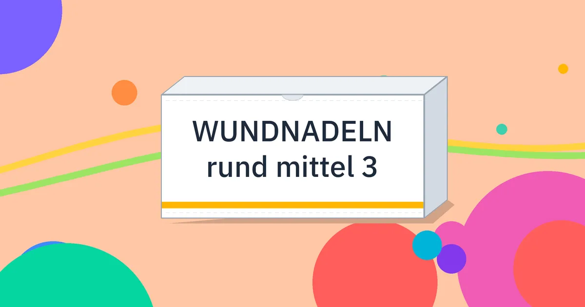 Symbolbild: Packung mit der Aufschrift WUNDNADELN rund mittel 3 (PZN 02009844) – Verfügbarkeit und Bezug in Apotheken in Frankfurt am Main