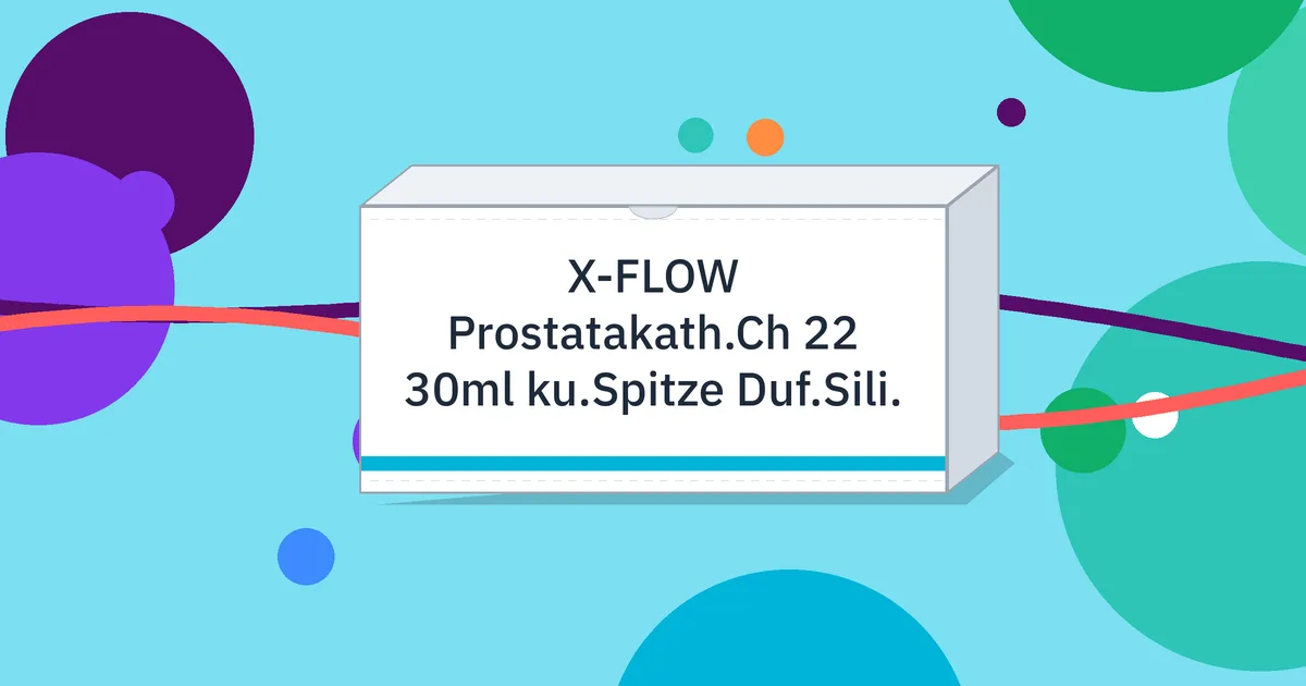 Symbolbild: Packung mit der Aufschrift X-FLOW Prostatakath.Ch 22 30ml ku.Spitze Duf.Sili. (PZN 17508903) – Verfügbarkeit und Bezug in Apotheken in Frankfurt am Main