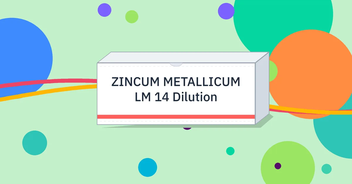 Symbolbild: Packung mit der Aufschrift ZINCUM METALLICUM LM 14 Dilution (PZN 13294865) – Verfügbarkeit und Bezug in Apotheken in Frankfurt am Main