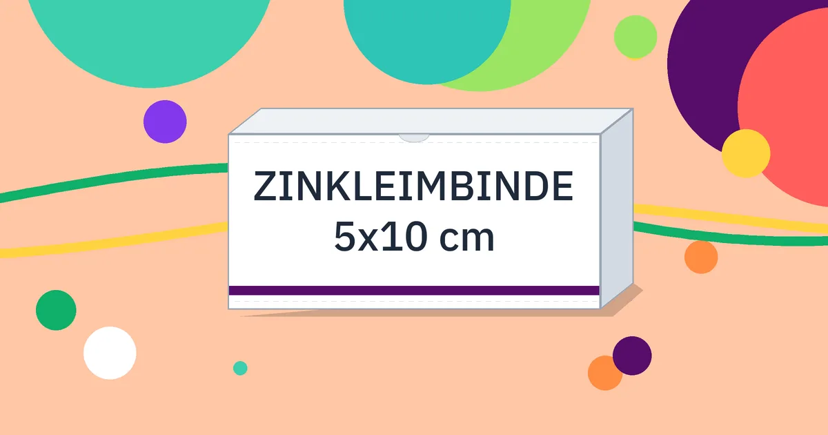 Symbolbild: Packung mit der Aufschrift ZINKLEIMBINDE 5x10 cm (PZN 01721167) – Verfügbarkeit und Bezug in Apotheken in Frankfurt am Main