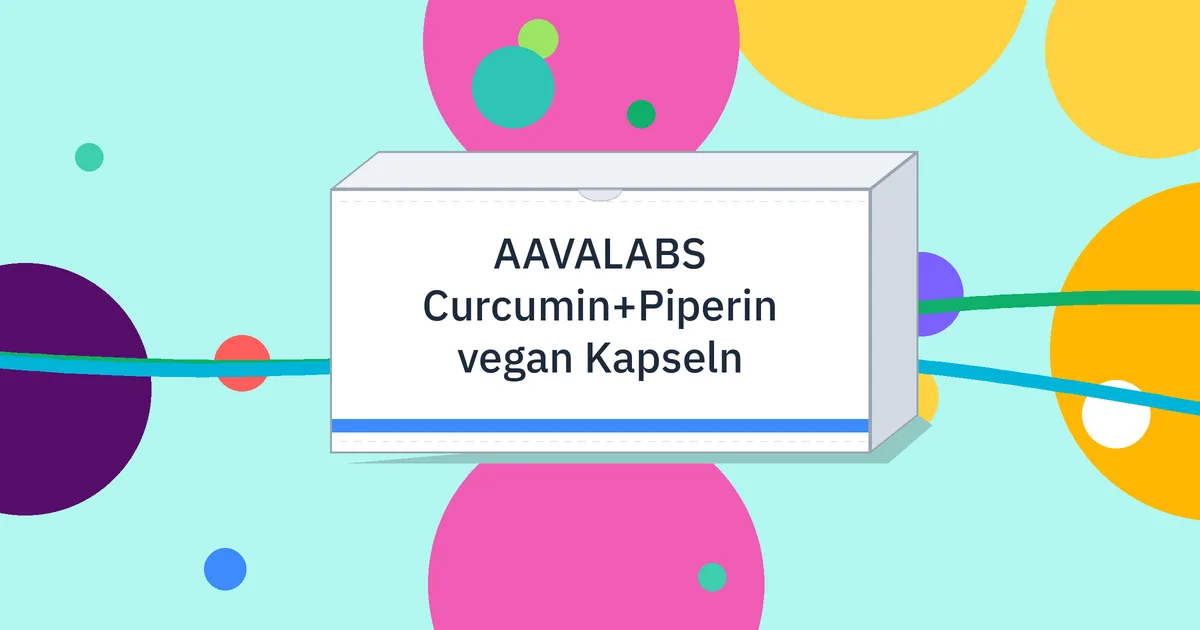 Symbolbild: Packung mit der Aufschrift AAVALABS Curcumin+Piperin vegan Kapseln (PZN 18107307) – Verfügbarkeit und Bezug in Apotheken in Frankfurt am Main