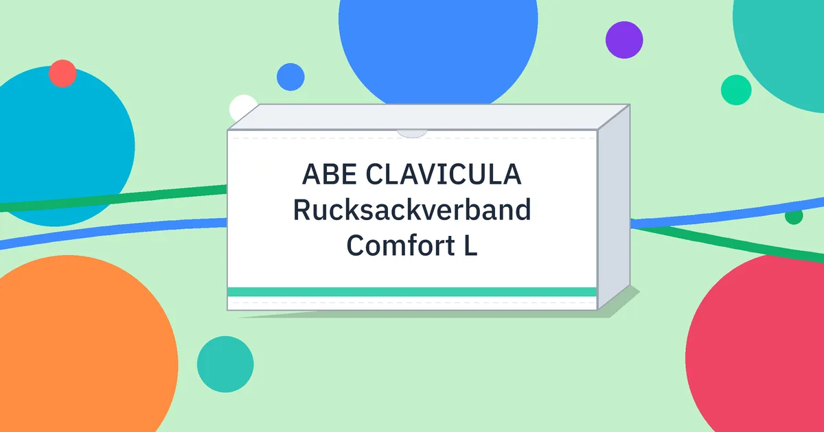 Symbolbild: Packung mit der Aufschrift ABE CLAVICULA Rucksackverband Comfort L (PZN 03757318) – Verfügbarkeit und Bezug in Apotheken in Frankfurt am Main