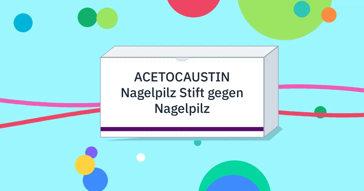 Symbolbild: Packung mit der Aufschrift ACETOCAUSTIN Nagelpilz Stift gegen Nagelpilz (PZN 20333488) – Verfügbarkeit und Bezug in Apotheken in Frankfurt am Main