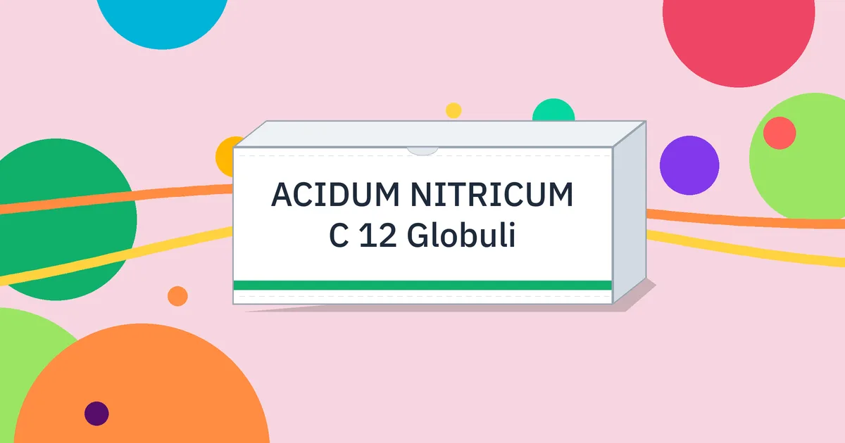 Symbolbild: Packung mit der Aufschrift ACIDUM NITRICUM C 12 Globuli (PZN 07156998) – Verfügbarkeit und Bezug in Apotheken in Frankfurt am Main