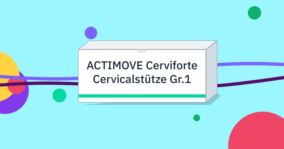 Symbolbild: Packung mit der Aufschrift ACTIMOVE Cerviforte Cervicalstütze Gr.1 (PZN 18222942) – Verfügbarkeit und Bezug in Apotheken in Frankfurt am Main