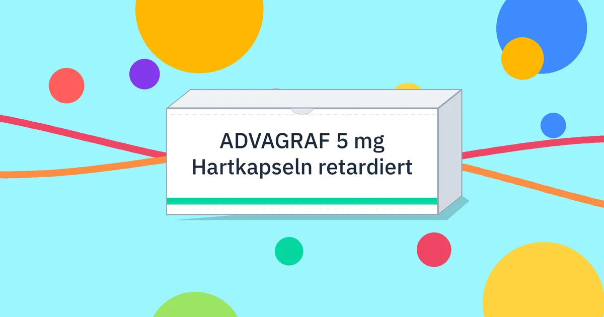 Symbolbild: Packung mit der Aufschrift ADVAGRAF 5 mg Hartkapseln retardiert (PZN 07303761) – Verfügbarkeit und Bezug in Apotheken in Frankfurt am Main