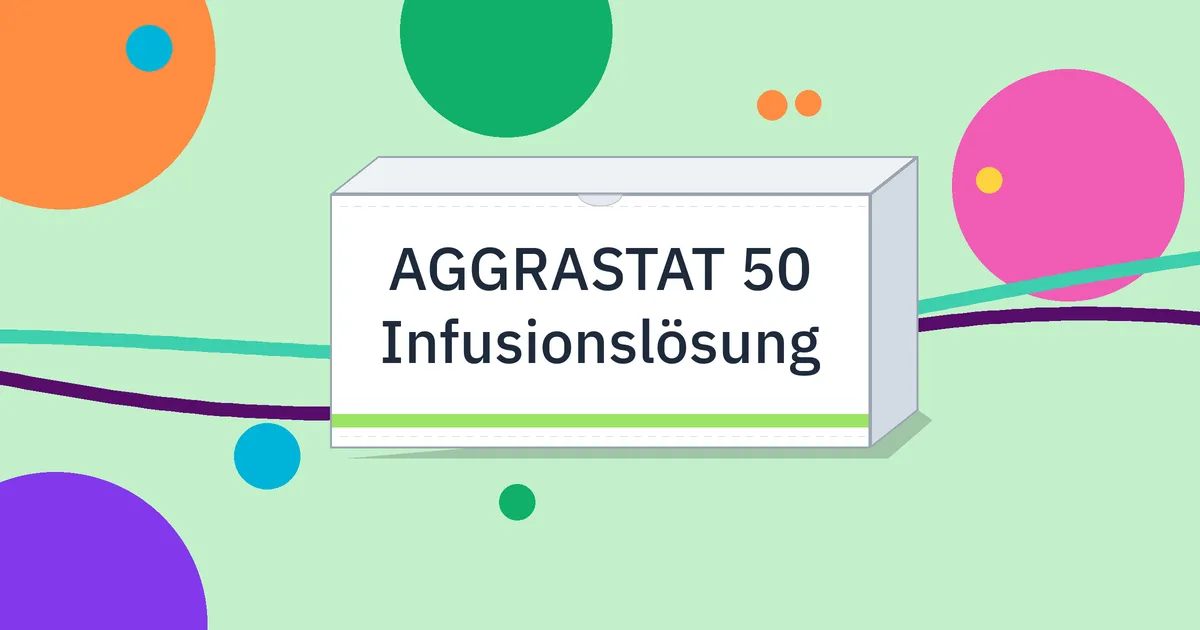 Symbolbild: Packung mit der Aufschrift AGGRASTAT 50 Infusionslösung (PZN 01429225) – Verfügbarkeit und Bezug in Apotheken in Frankfurt am Main