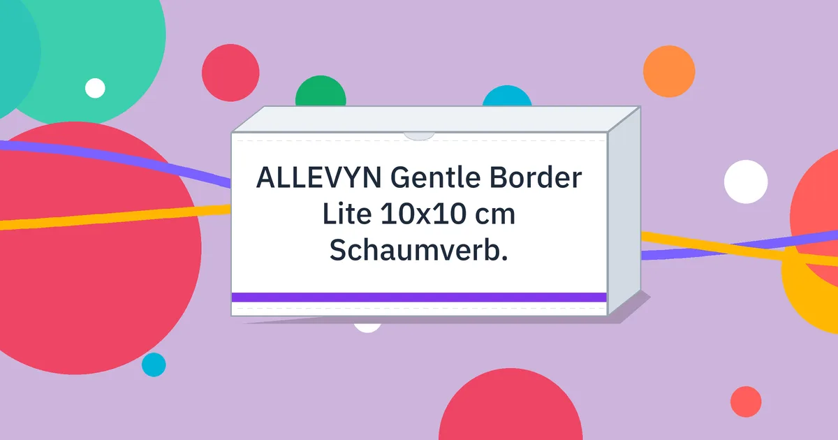 Symbolbild: Packung mit der Aufschrift ALLEVYN Gentle Border Lite 10x10 cm Schaumverb. (PZN 17830869) – Verfügbarkeit und Bezug in Apotheken in Frankfurt am Main