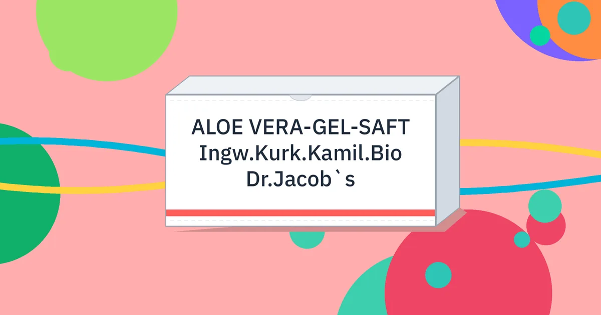 Symbolbild: Packung mit der Aufschrift ALOE VERA-GEL-SAFT Ingw.Kurk.Kamil.Bio Dr.Jacob`s (PZN 20336179) – Verfügbarkeit und Bezug in Apotheken in Frankfurt am Main