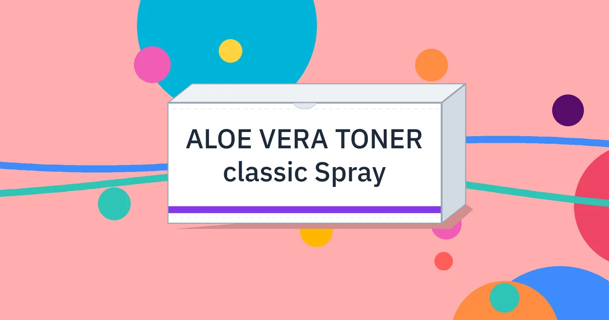 Symbolbild: Packung mit der Aufschrift ALOE VERA TONER classic Spray (PZN 00120885) – Verfügbarkeit und Bezug in Apotheken in Frankfurt am Main