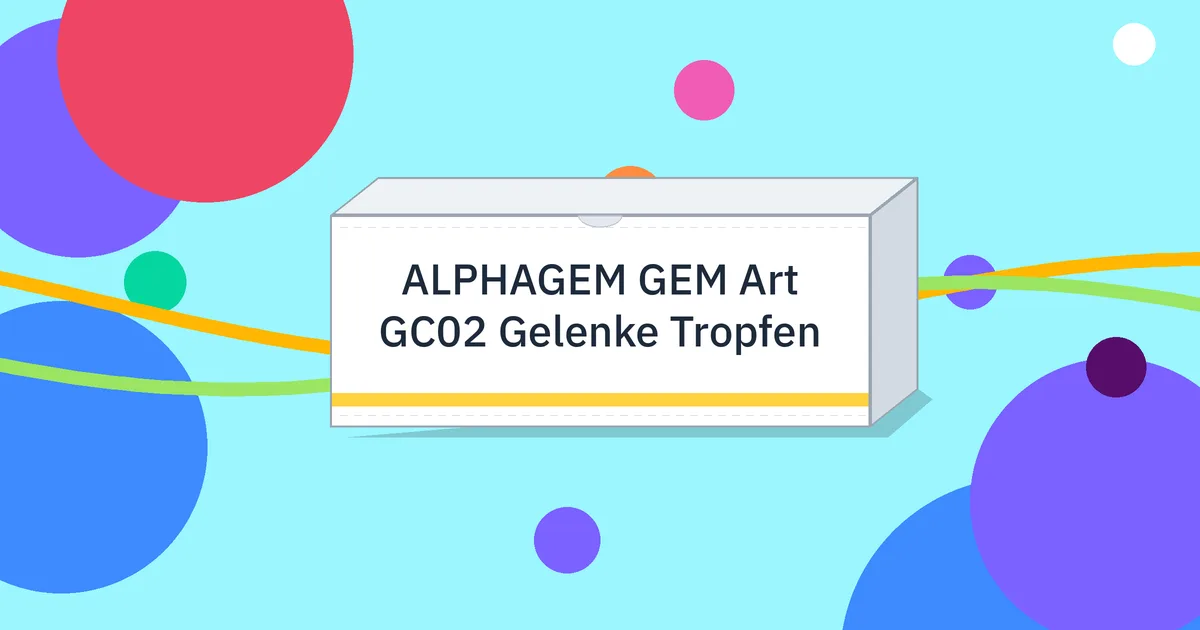 Symbolbild: Packung mit der Aufschrift ALPHAGEM GEM Art GC02 Gelenke Tropfen (PZN 20296451) – Verfügbarkeit und Bezug in Apotheken in Frankfurt am Main