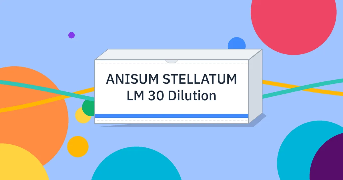 Symbolbild: Packung mit der Aufschrift ANISUM STELLATUM LM 30 Dilution (PZN 13369592) – Verfügbarkeit und Bezug in Apotheken in Frankfurt am Main