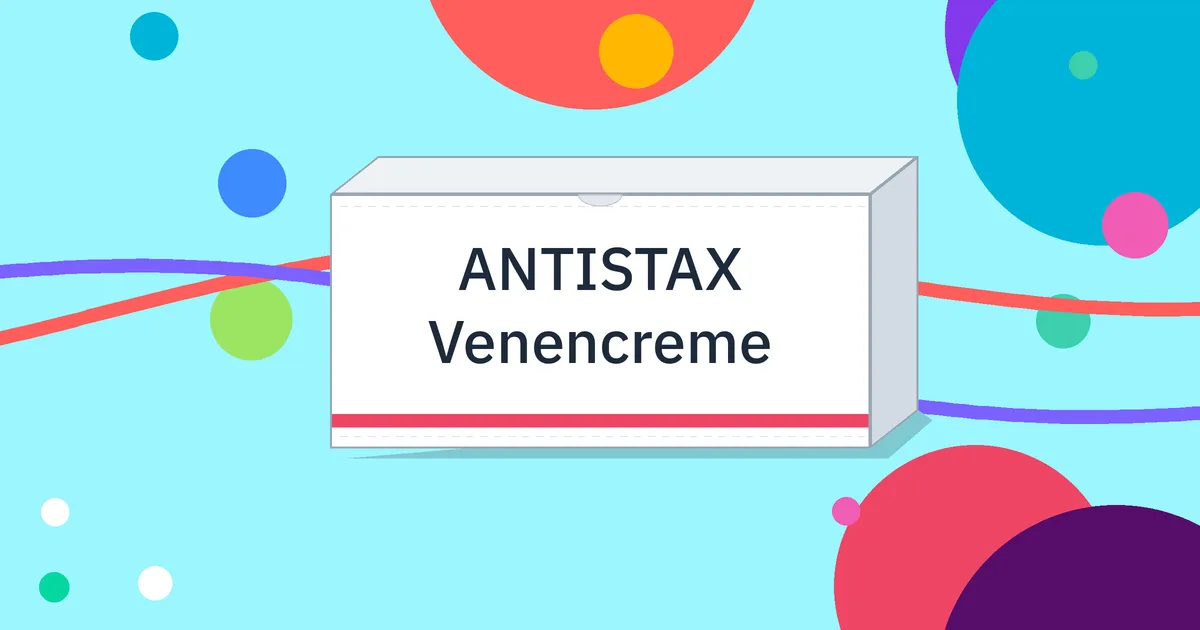 Symbolbild: Packung mit der Aufschrift ANTISTAX Venencreme (PZN 10347319) – Verfügbarkeit und Bezug in Apotheken in Frankfurt am Main