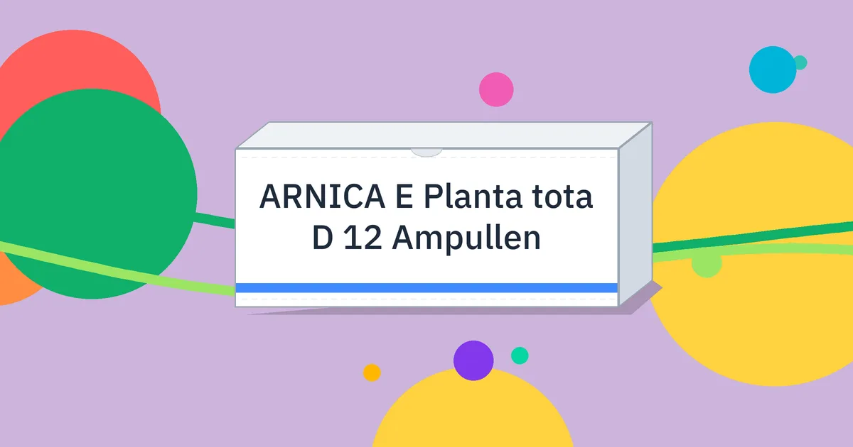 Symbolbild: Packung mit der Aufschrift ARNICA E Planta tota D 12 Ampullen (PZN 03358044) – Verfügbarkeit und Bezug in Apotheken in Frankfurt am Main