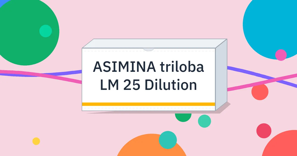Symbolbild: Packung mit der Aufschrift ASIMINA triloba LM 25 Dilution (PZN 13402272) – Verfügbarkeit und Bezug in Apotheken in Frankfurt am Main