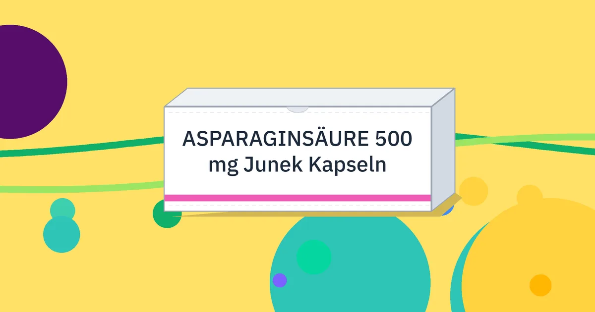 Symbolbild: Packung mit der Aufschrift ASPARAGINSÄURE 500 mg Junek Kapseln (PZN 00132339) – Verfügbarkeit und Bezug in Apotheken in Frankfurt am Main