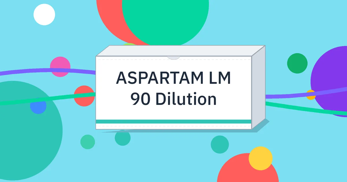 Symbolbild: Packung mit der Aufschrift ASPARTAM LM 90 Dilution (PZN 12782278) – Verfügbarkeit und Bezug in Apotheken in Frankfurt am Main