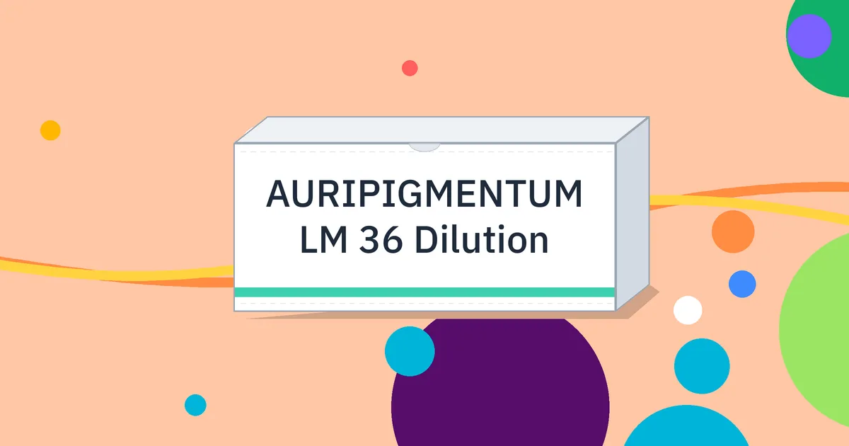 Symbolbild: Packung mit der Aufschrift AURIPIGMENTUM LM 36 Dilution (PZN 12783160) – Verfügbarkeit und Bezug in Apotheken in Frankfurt am Main