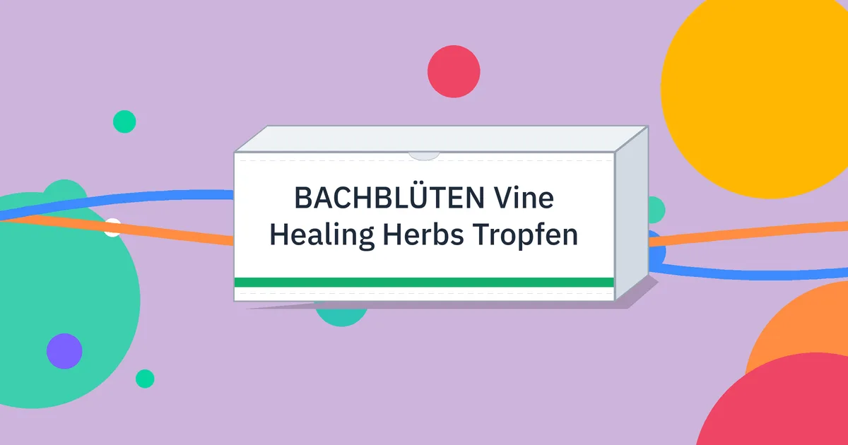 Symbolbild: Packung mit der Aufschrift BACHBLÜTEN Vine Healing Herbs Tropfen (PZN 07365325) – Verfügbarkeit und Bezug in Apotheken in Frankfurt am Main