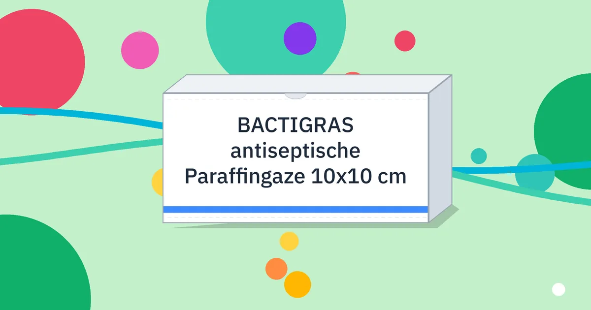Symbolbild: Packung mit der Aufschrift BACTIGRAS antiseptische Paraffingaze 10x10 cm (PZN 20580778) – Verfügbarkeit und Bezug in Apotheken in Frankfurt am Main