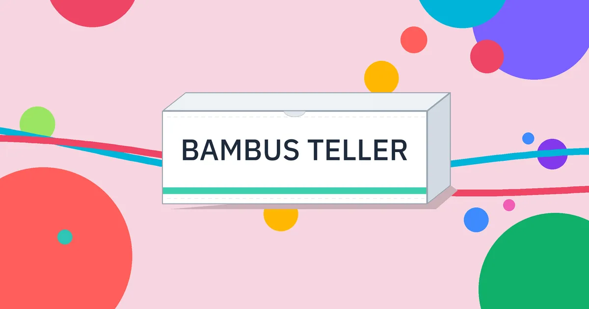 Symbolbild: Packung mit der Aufschrift BAMBUS TELLER (PZN 15591604) – Verfügbarkeit und Bezug in Apotheken in Frankfurt am Main