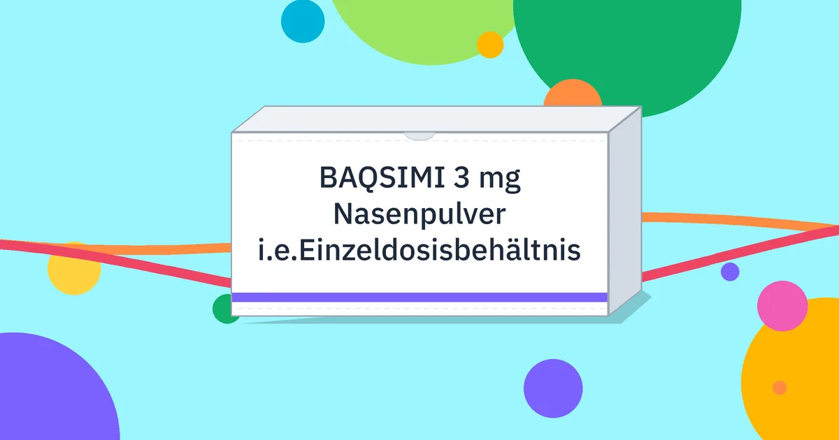 Symbolbild: Packung mit der Aufschrift BAQSIMI 3 mg Nasenpulver i.e.Einzeldosisbehältnis (PZN 16687861) – Verfügbarkeit und Bezug in Apotheken in Frankfurt am Main