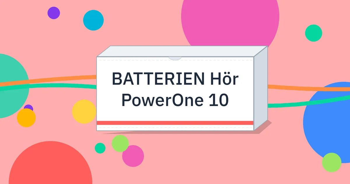 Symbolbild: Packung mit der Aufschrift BATTERIEN Hör PowerOne 10 (PZN 08447947) – Verfügbarkeit und Bezug in Apotheken in Frankfurt am Main