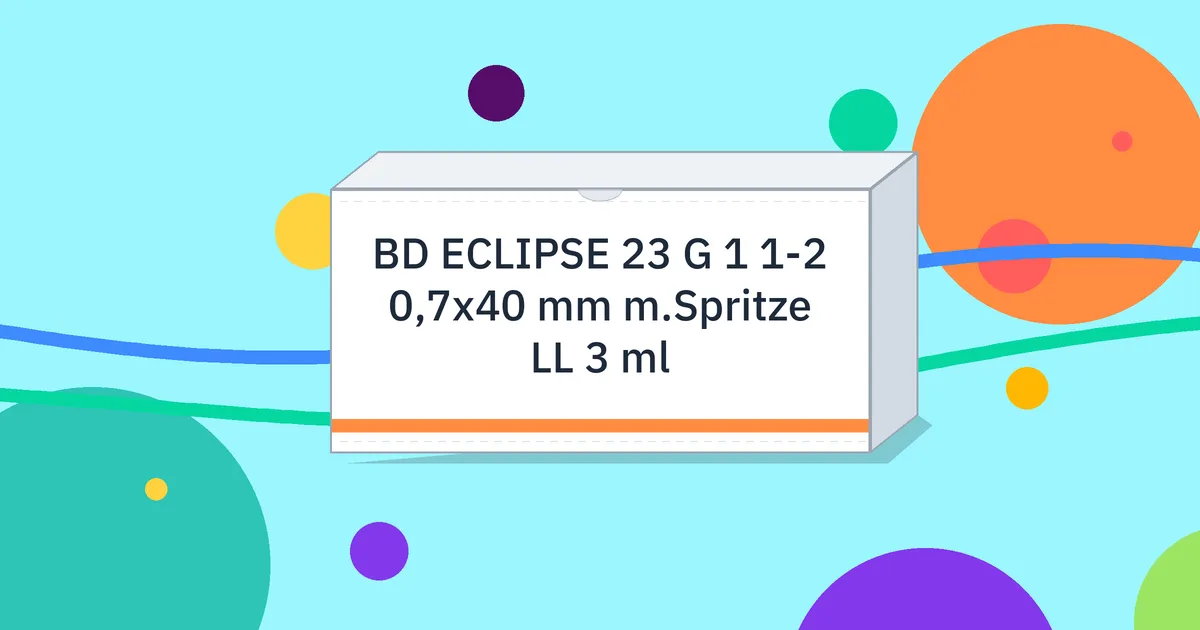 Symbolbild: Packung mit der Aufschrift BD ECLIPSE 23 G 1 1-2 0,7x40 mm m.Spritze LL 3 ml (PZN 18469111) – Verfügbarkeit und Bezug in Apotheken in Frankfurt am Main