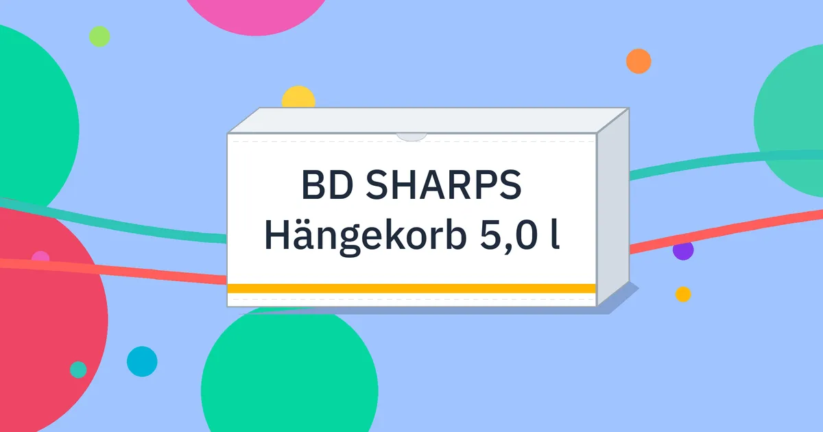 Symbolbild: Packung mit der Aufschrift BD SHARPS Hängekorb 5,0 l (PZN 05964211) – Verfügbarkeit und Bezug in Apotheken in Frankfurt am Main