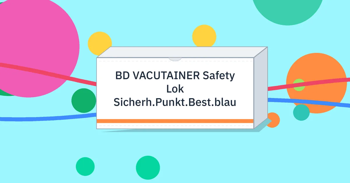 Symbolbild: Packung mit der Aufschrift BD VACUTAINER Safety Lok Sicherh.Punkt.Best.blau (PZN 06060121) – Verfügbarkeit und Bezug in Apotheken in Frankfurt am Main