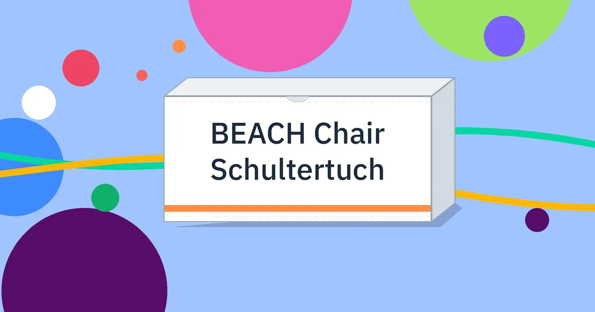 Symbolbild: Packung mit der Aufschrift BEACH Chair Schultertuch (PZN 19416157) – Verfügbarkeit und Bezug in Apotheken in Frankfurt am Main