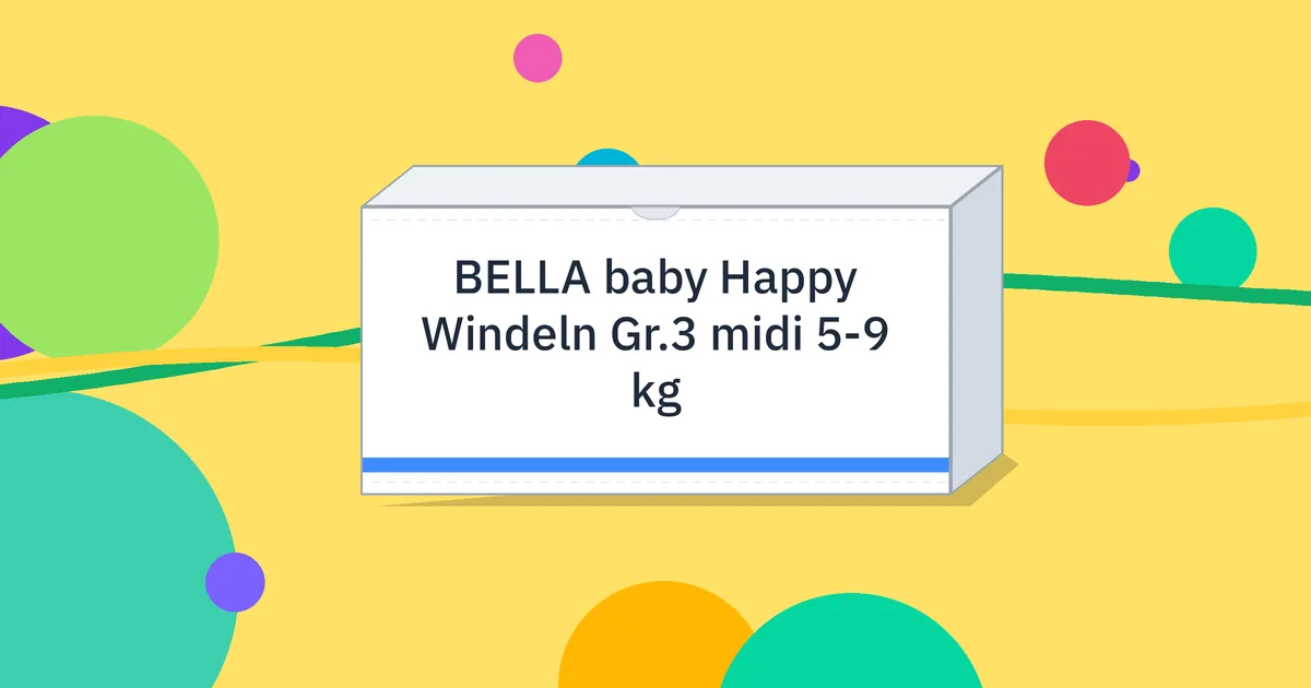 Symbolbild: Packung mit der Aufschrift BELLA baby Happy Windeln Gr.3 midi 5-9 kg (PZN 19772596) – Verfügbarkeit und Bezug in Apotheken in Frankfurt am Main