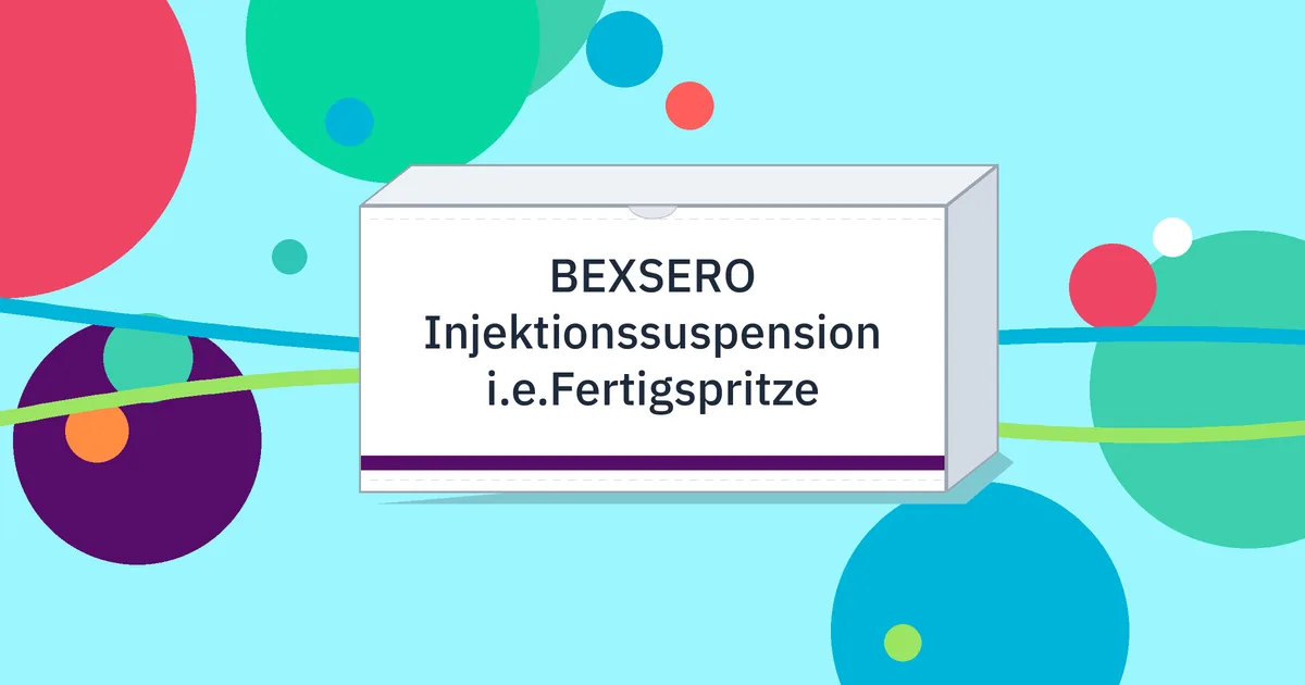 Symbolbild: Packung mit der Aufschrift BEXSERO Injektionssuspension i.e.Fertigspritze (PZN 18497283) – Verfügbarkeit und Bezug in Apotheken in Frankfurt am Main