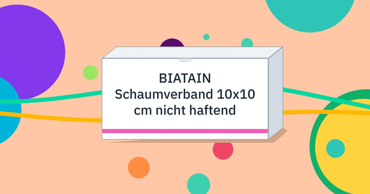 Symbolbild: Packung mit der Aufschrift BIATAIN Schaumverband 10x10 cm nicht haftend (PZN 11367169) – Verfügbarkeit und Bezug in Apotheken in Frankfurt am Main