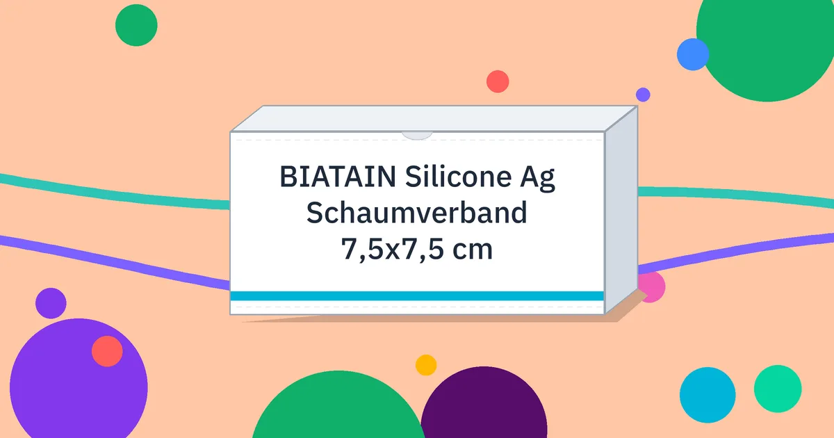 Symbolbild: Packung mit der Aufschrift BIATAIN Silicone Ag Schaumverband 7,5x7,5 cm (PZN 11560475) – Verfügbarkeit und Bezug in Apotheken in Frankfurt am Main