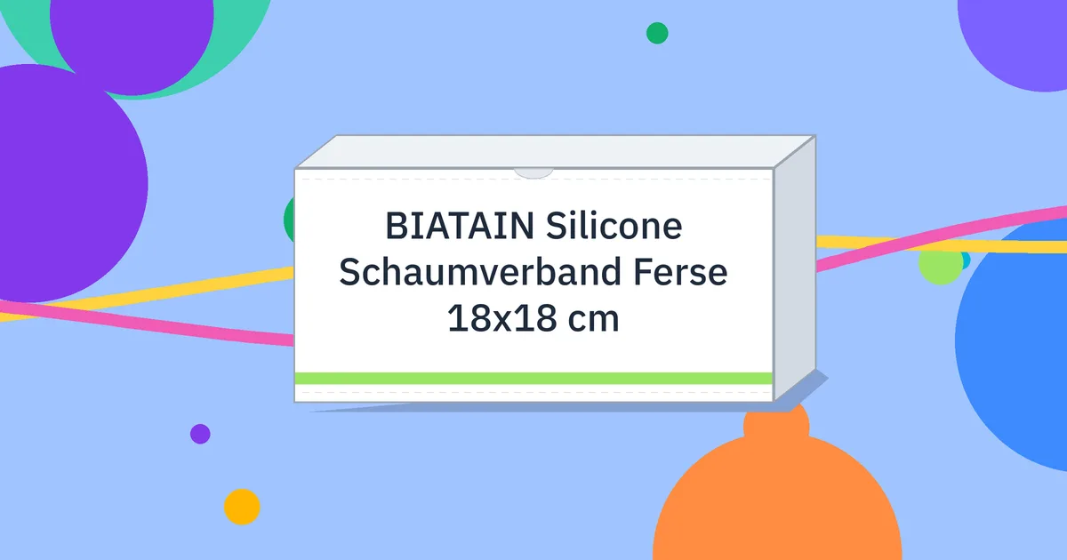 Symbolbild: Packung mit der Aufschrift BIATAIN Silicone Schaumverband Ferse 18x18 cm (PZN 11486069) – Verfügbarkeit und Bezug in Apotheken in Frankfurt am Main