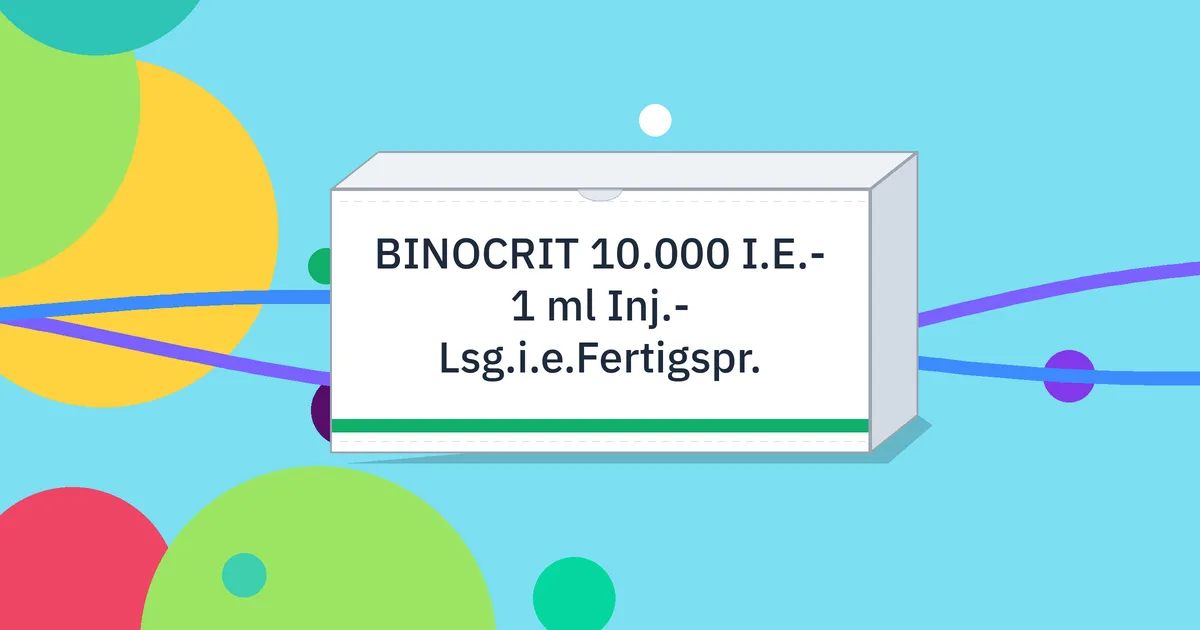 Symbolbild: Packung mit der Aufschrift BINOCRIT 10.000 I.E.-1 ml Inj.-Lsg.i.e.Fertigspr. (PZN 18186643) – Verfügbarkeit und Bezug in Apotheken in Frankfurt am Main