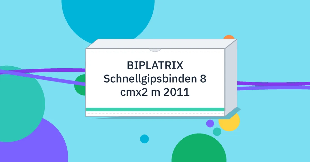 Symbolbild: Packung mit der Aufschrift BIPLATRIX Schnellgipsbinden 8 cmx2 m 2011 (PZN 07154166) – Verfügbarkeit und Bezug in Apotheken in Frankfurt am Main