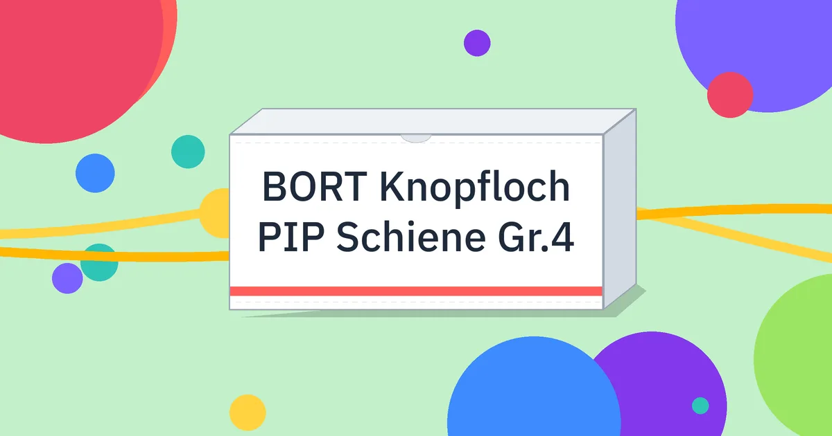 Symbolbild: Packung mit der Aufschrift BORT Knopfloch PIP Schiene Gr.4 (PZN 16847135) – Verfügbarkeit und Bezug in Apotheken in Frankfurt am Main