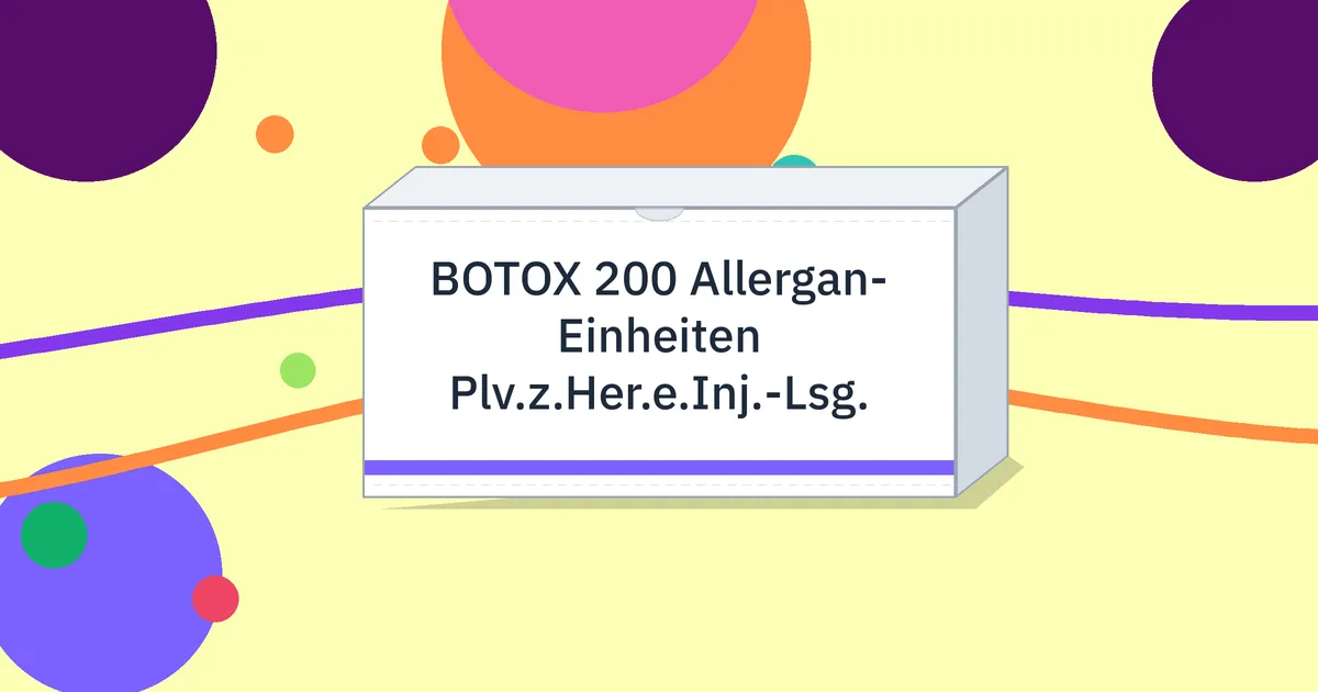 Symbolbild: Packung mit der Aufschrift BOTOX 200 Allergan-Einheiten Plv.z.Her.e.Inj.-Lsg. (PZN 18404034) – Verfügbarkeit und Bezug in Apotheken in Frankfurt am Main
