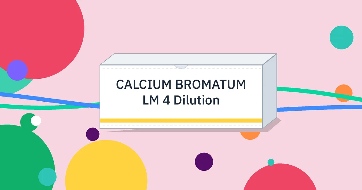 Symbolbild: Packung mit der Aufschrift CALCIUM BROMATUM LM 4 Dilution (PZN 13407772) – Verfügbarkeit und Bezug in Apotheken in Frankfurt am Main