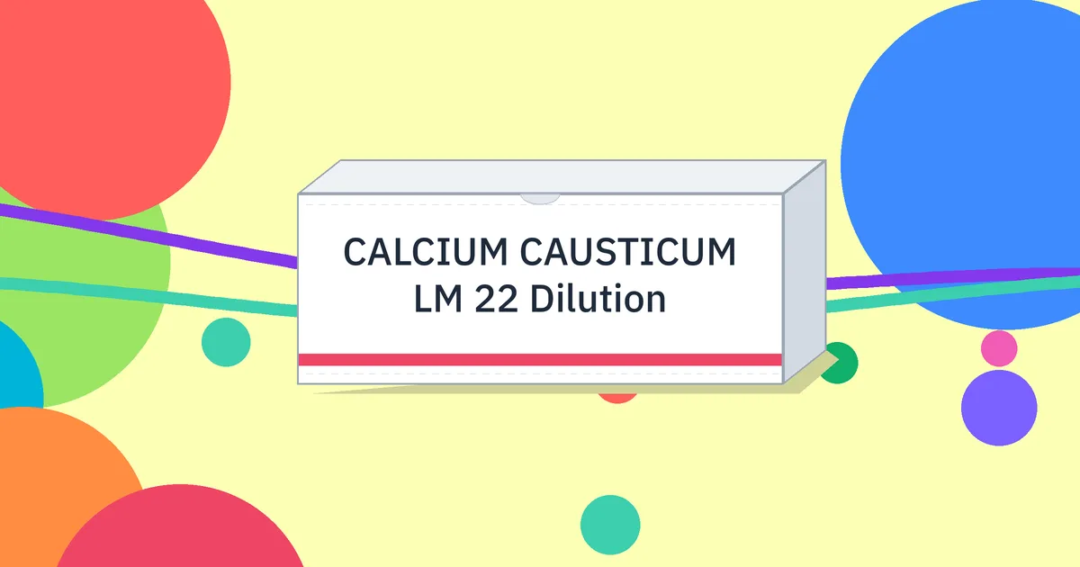 Symbolbild: Packung mit der Aufschrift CALCIUM CAUSTICUM LM 22 Dilution (PZN 12804034) – Verfügbarkeit und Bezug in Apotheken in Frankfurt am Main